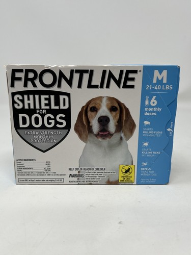 FRONTLINE Shield for Dogs Flea & Tick Treatment, 21-40 lbs 6 Monthly ...