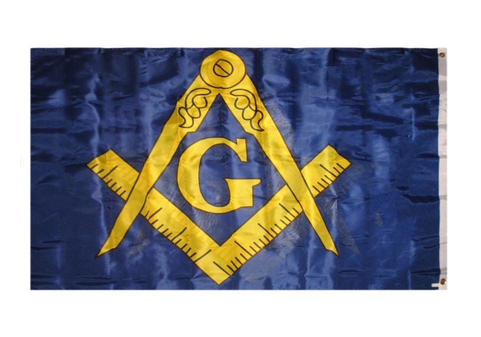 3x5 Mason Masonic Blue Gold Double Sided Nylon Poly Flag 3'x5' banner ...