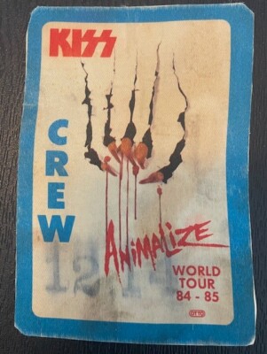 KISS / 1984 - 1985 / VINTAGE CREW BACKSTAGE PASS!! / ANIMALIZE WORLD ...