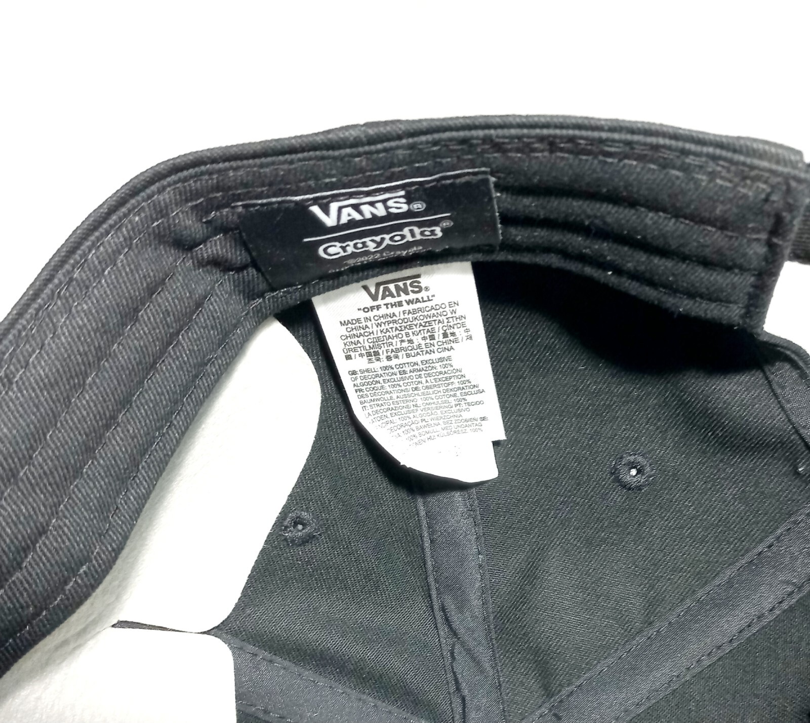 Vans Crayola Collab Courtside Black Strapback Hat Eyeball Flower Crayon ...