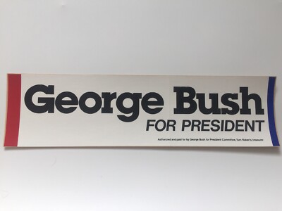 Vintage 1980 George Bush for President Bumper Sticker Official Campaign ...