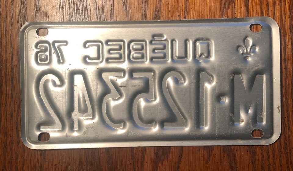 1976 Quebec, Canada Motorcycle License Plate vintage & original | eBay