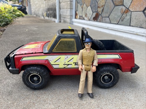 1979 TONKA Big Duke 4X4 Red BIG Metal Pick Up Truck Vintage W/Action ...