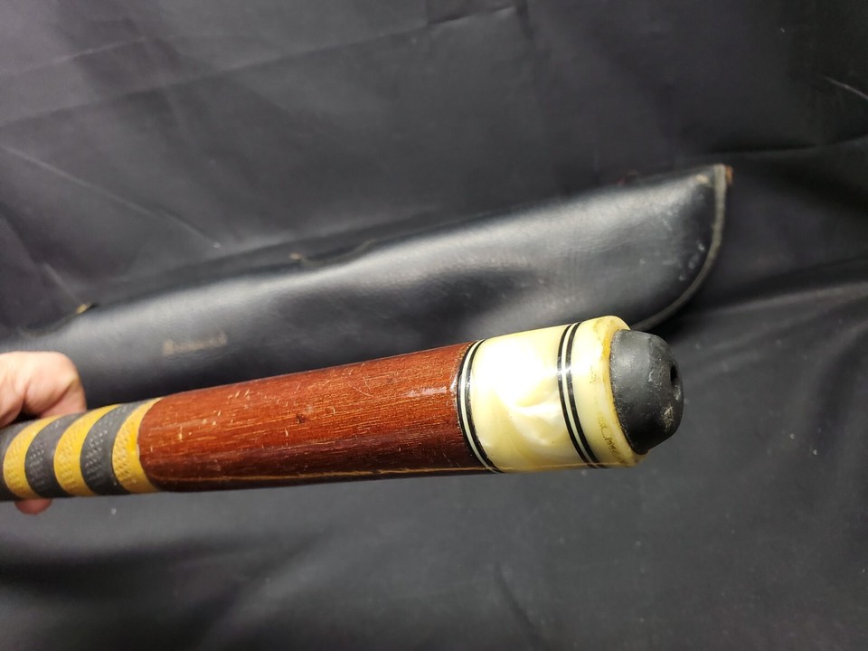 VINTAGE Wood Pool Cue w/ Stripe Handle- 57" / 16 Ounce - in Brunswick ...