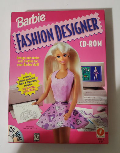 Barbie Fashion Designer PC CD-ROM – 1996 Mattel Game for Windows 95 ...