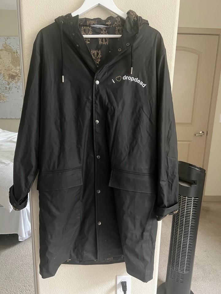 Drop Dead I Love Drop Dead Jacket Large Streetwear Rain Trench Coat ...