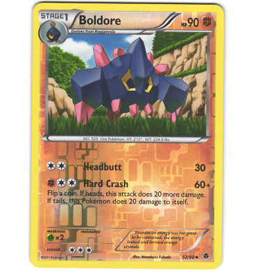 Pokemon 2011 Near Mint NM Boldore Emerging Powers REVERSE 52/98 Card | eBay
