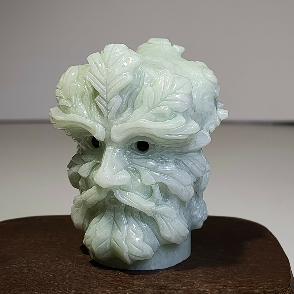 Natural Xiu Jade Mineral Rough Stone, Hand Sculpture,Tree god | eBay