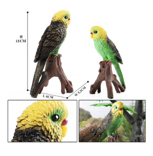 11cm Mini Green Parrot Bird PVC Toy Wild Animal Figure Doll Kids Gift ...