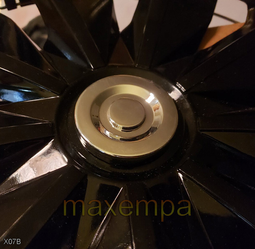 Set of 4 Black Gloss 9-Spoke Hubcaps Wheel Covers for 15in Steel Rims ...