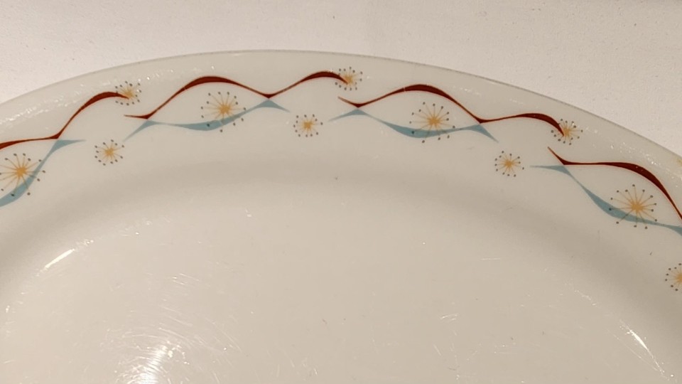 Shenango China Atomic Small Oval Restaurant Ware Oval Dish Plate MCM ...