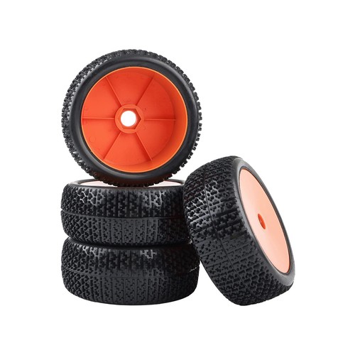 4pcs RC 1/8 Scale Off Road Car Buggy Tires & Wheels 17mm Hex Red | eBay