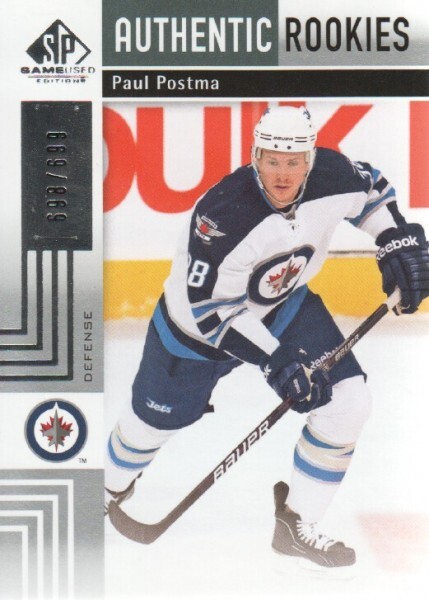 2011-12 SP Game Used Jets Hockey Card #110 Paul Postma Rookie /699 | eBay