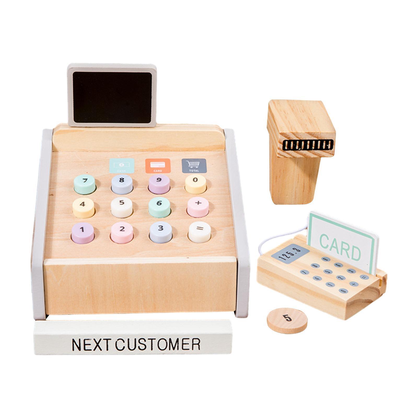 Wooden Cash Register Set Pretend Play Social with Accessories ...