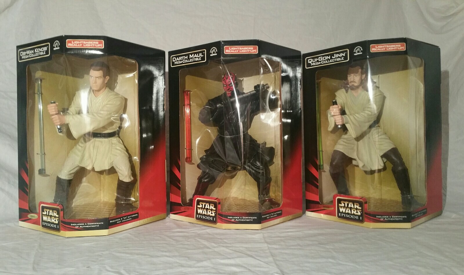 NEW STAR WARS Ep. 1 Darth Maul,Obi-Wan, Qui-Gon Jinn 12" Mega ...