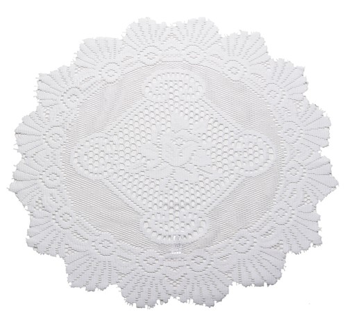 Pair of Traditional Floral Lace Doilies Vintage Home Table Large Doyley ...