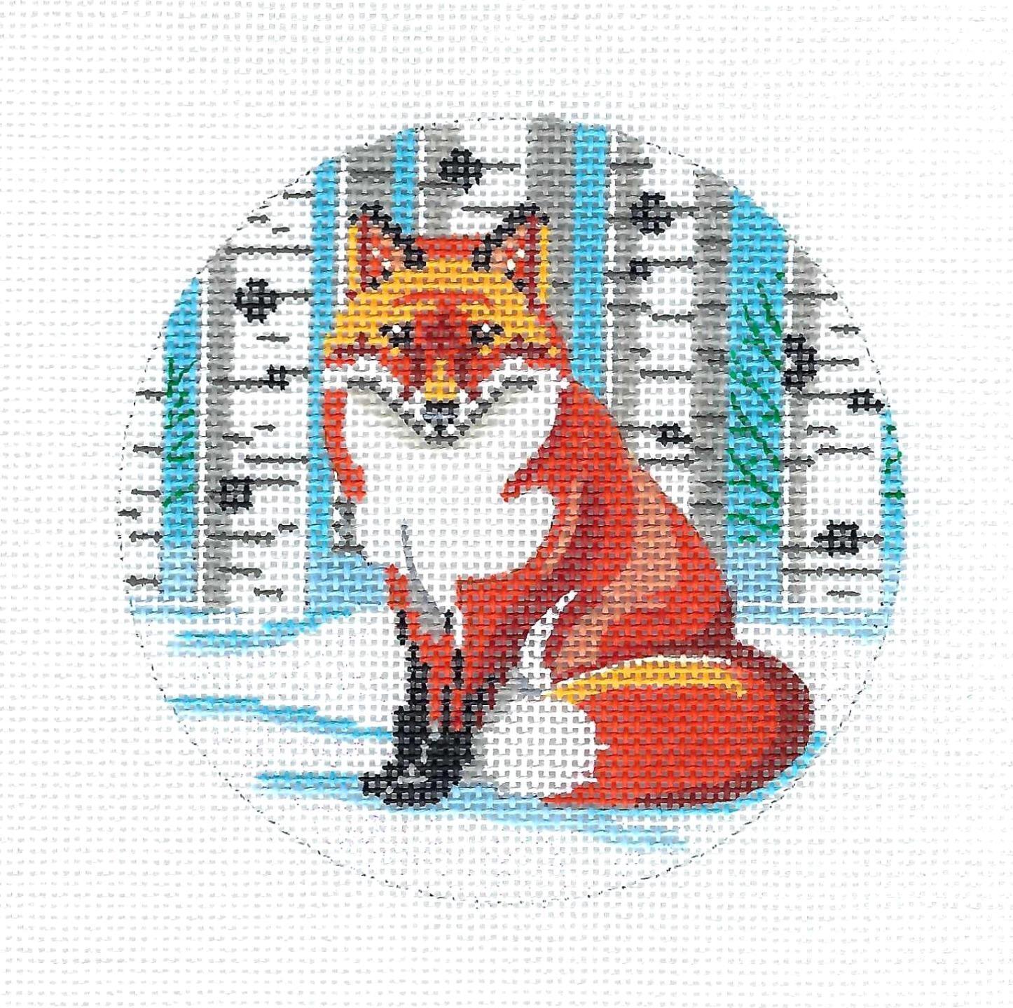 SP,ORDER ~ Red Fox in Birch Trees & Snow Needlepoint Canvas by Alice ...