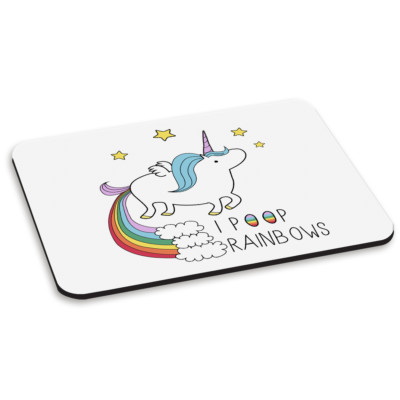 UNICORN I POOP RAINBOWS PC COMPUTER MOUSE MAT PAD Funny Novelty Magical ...