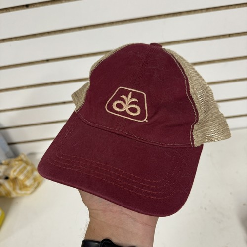 Pioneer Seed Hat Red Tan Mesh Cap Adjustable SnapBack Farming Feed Corn ...