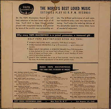 Albert Sack Orchestra - Music For Listening 1955 7", EP Tops Records E ...
