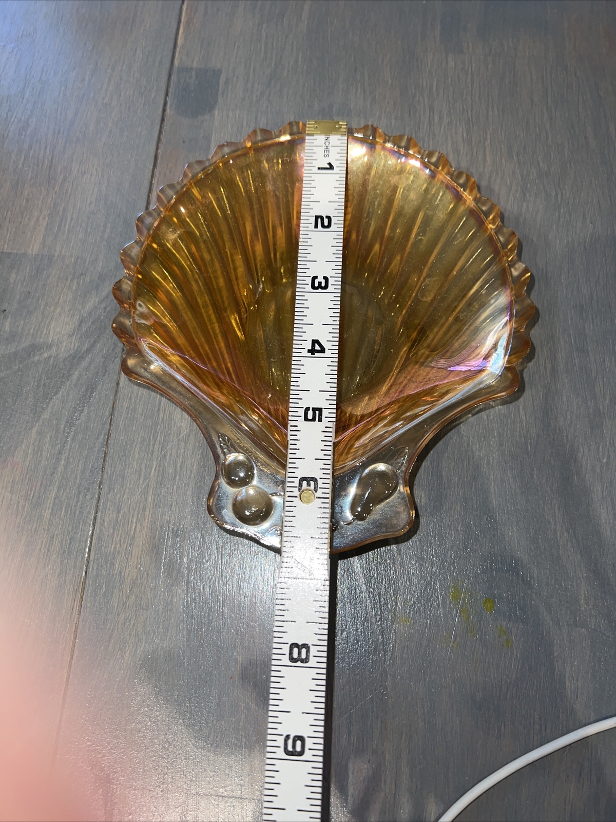 Vintage Iridescent Marigold Carnival Glass Clam Shell Candy/Nut Dish | eBay