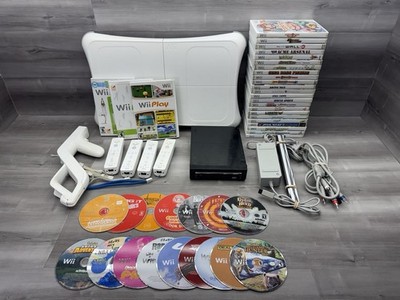 Nintendo Wii Console (RVL-101) System Bundle w/ 42 Games, 4 Wii Motes ...