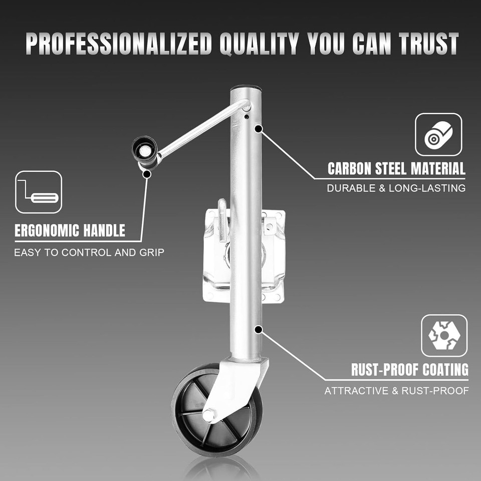 1000 Lbs Bolt-on Trailer Tongue Jack with Wheel Heavy Duty Swivel ...
