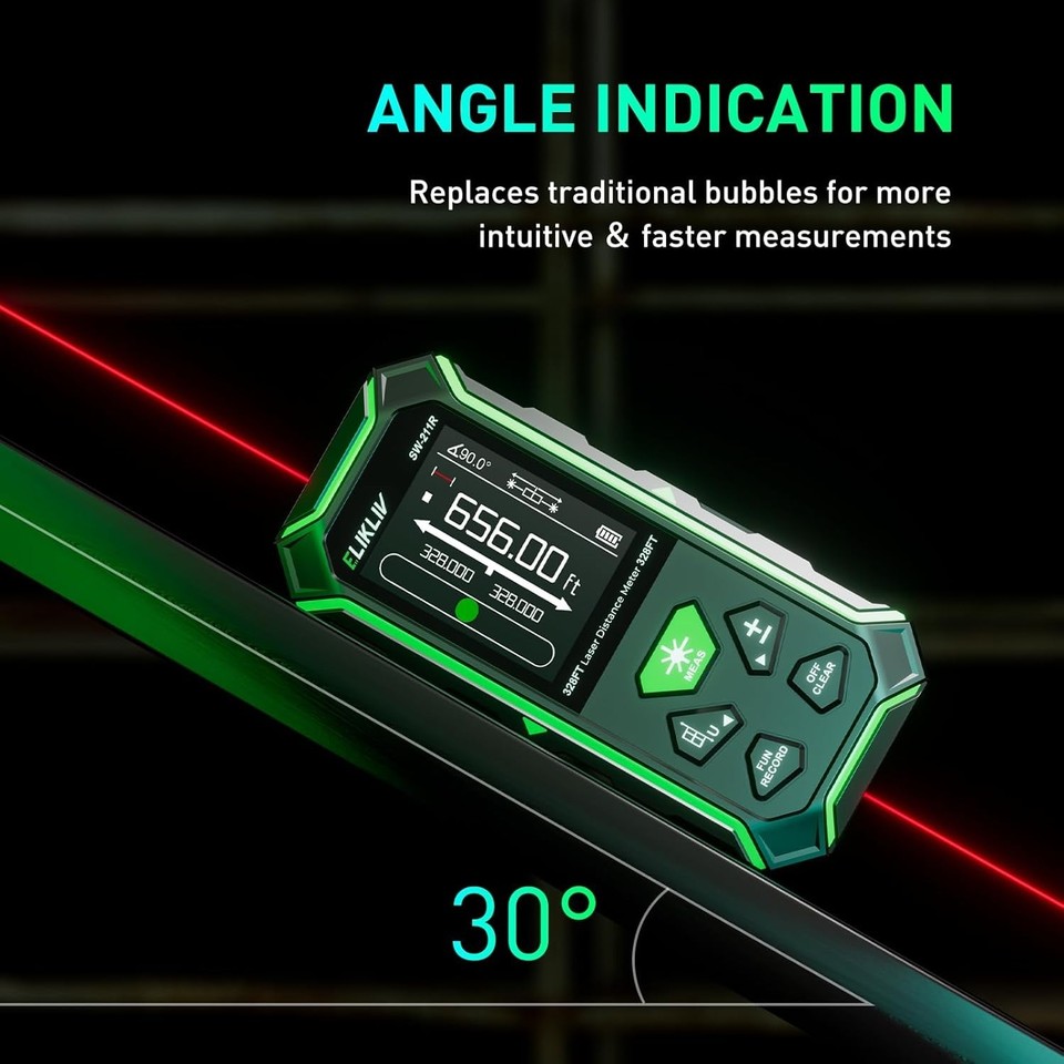Dual Laser Distance Measuring Tool, 656FT/200M Bilateral Laser ...