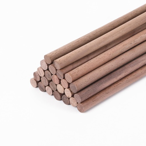 24 PCS Walnut Dowel Rod Sticks, 1/4 X 12 Inch Wood Dowels, Wooden Dowel ...