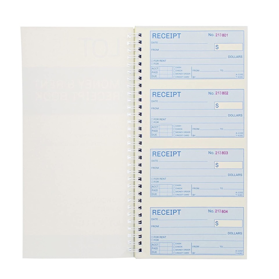Lot45 Money Rent Receipt Book for Small Business 5 Piece Set, 5x11in ...