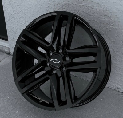 GLOSS BLACK TRAIL BOSS Z71 CHEVY SILVERADO 1500 WHEELS SET 22X9" FITS ...