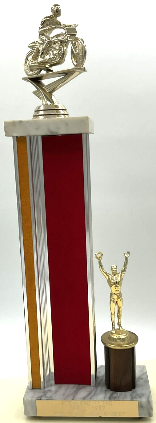 Vintage April 1987 Highland Fling 2nd Place AMA Rider Trophy Wicks ...