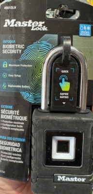 Master Lock 4901DLH Black Heavy Duty Outdoor Biometric Fingerprint ...