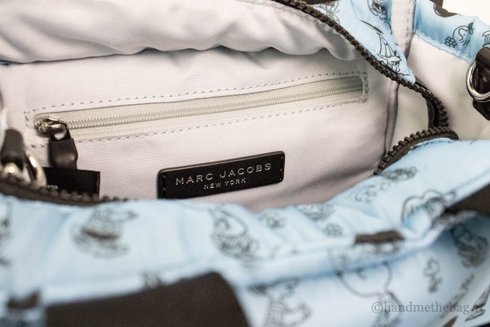 Marc Jacobs X Peanuts Air Blue Mini Puffy Nylon Tote Crossbody Bag ...