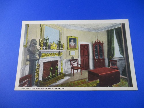 VINTAGE COLOR POSTCARD THE FAMILY DINING ROOM MOUNT VERNON VA HIGH ...