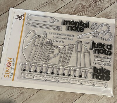 simon says stamp - Take Note Stamp And Coordinating Dies | eBay