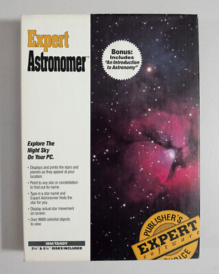 Expert Astronomer 5.25 & 3.5 Disks PC IBM Tandy Game CIB Complete ...