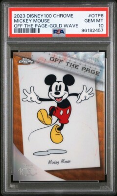 2023 TOPPS CHROME DISNEY100 OFF THE PAGE GOLD WAVE MICKEY MOUSE /50 PSA ...