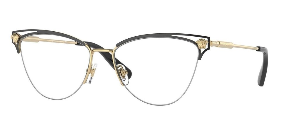Versace VE 1280 1433 55mm Gold/Black Metal Cat-Eye Eyeglasses | eBay