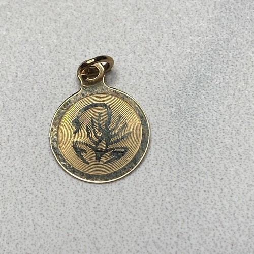 10K yellow gold scorpio scorpion pendant disc vintage | eBay