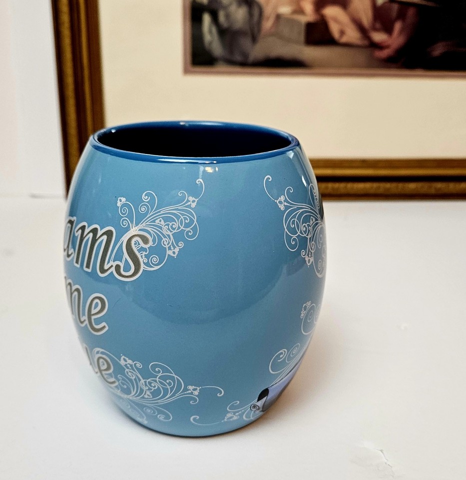 Walt Disney's Princess Cinderella Blue Coffee 18oz Oval Mug "Dreams ...