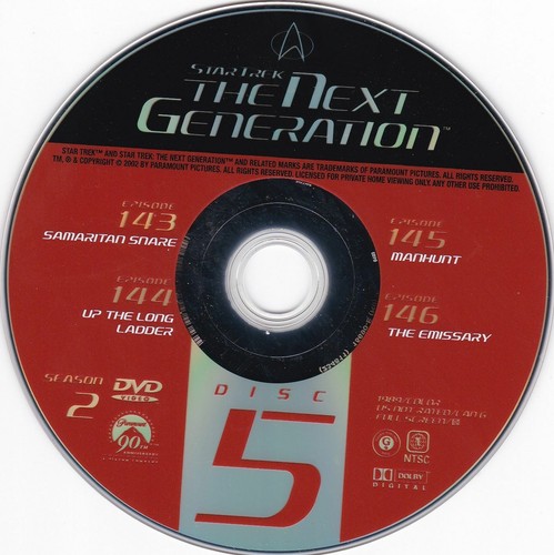 Individual Star Trek: The Next Generation Season 2 (DVD) Disc # Of ...