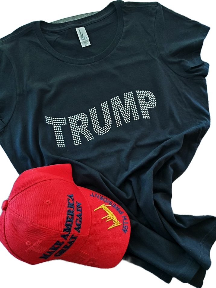 TRUMP TEE SHIRT - NEW CLASSY WAVE DESIGN RHINESTONE BLING W/PREMIUM ...