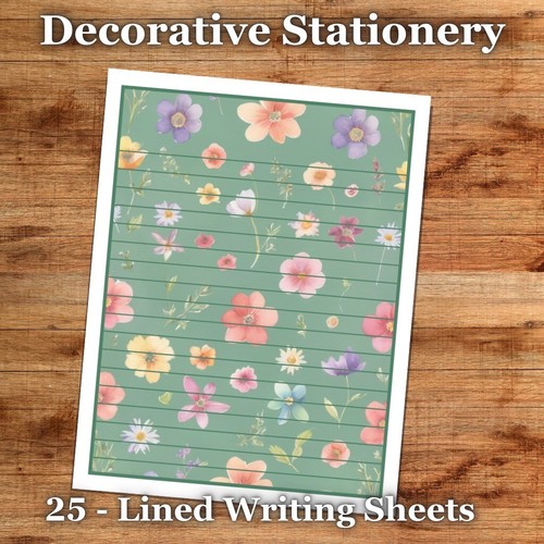 25 Sheets Decorative Paper Letter Writing Paper Color Stationery - Cute ...