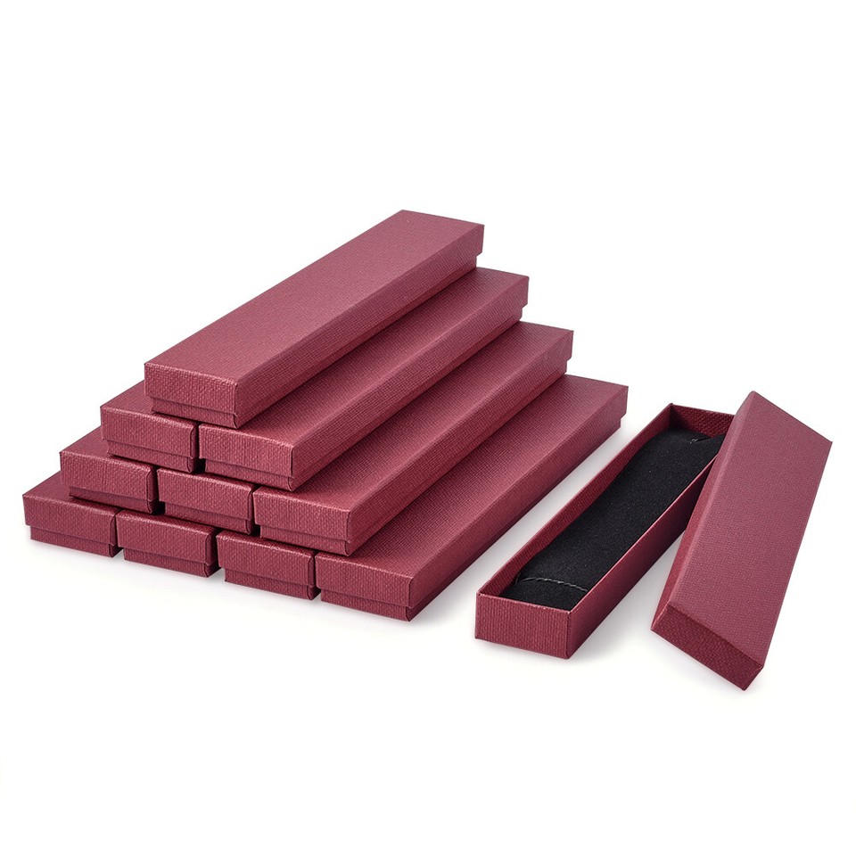 12pcs Rectangle Cardboard Jewelry Necklace Pendants Boxes Present Case ...