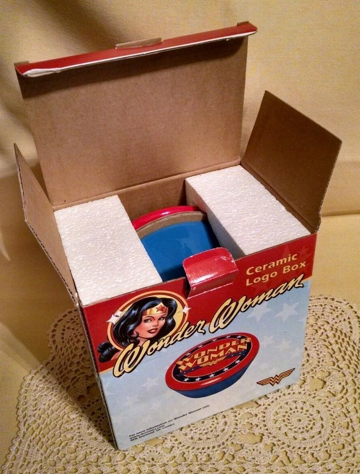 WONDER WOMAN BOX TRINKET CERAMIC LOGO VANDOR WARNER BROS DC COMICS ...