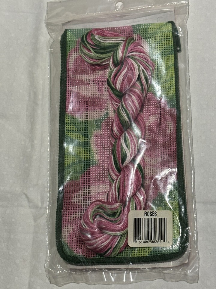 Roses Needlepoint Kit Alice Peterson Stitch & Zip Eyeglass Cell Phone ...