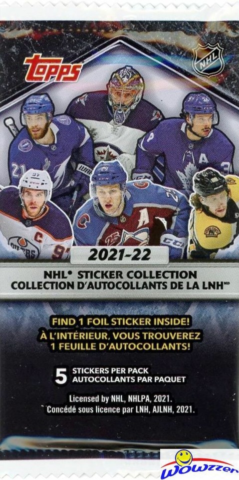 2021/22 Topps Hockey MASSIVE 50 Pack Factory Sealed Sticker Box-250 ...