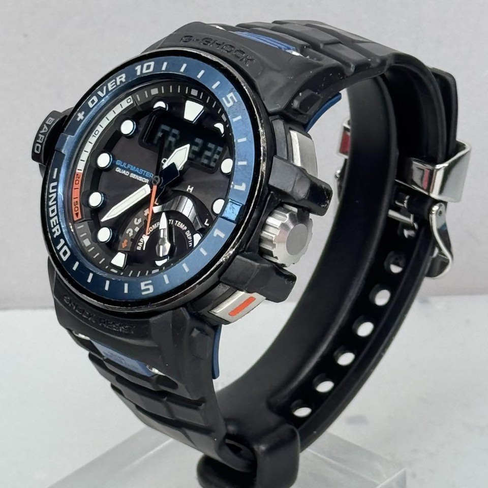 Casio G-Shock GWN-Q1000 Gulfmaster Solar Watch Black Blue Quad Sensor ...