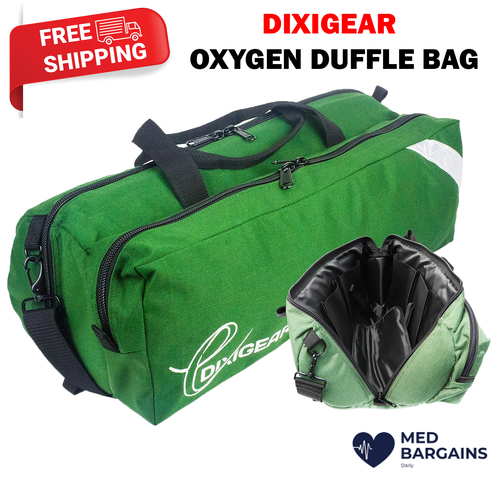O2 Duffle Responder Bag with Side Pocket for Medical Supplies - Green ...